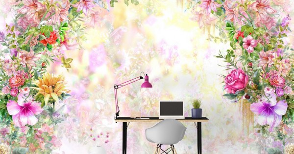 Fototapet fara imbinari Bolta de Flori Colorata