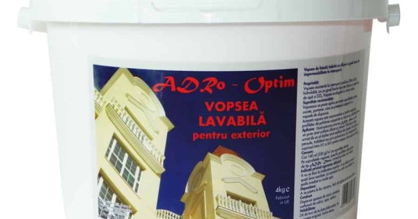 Vopsea lavabilă pentru fațadă exterior ADRo-OPTIM 4 kg