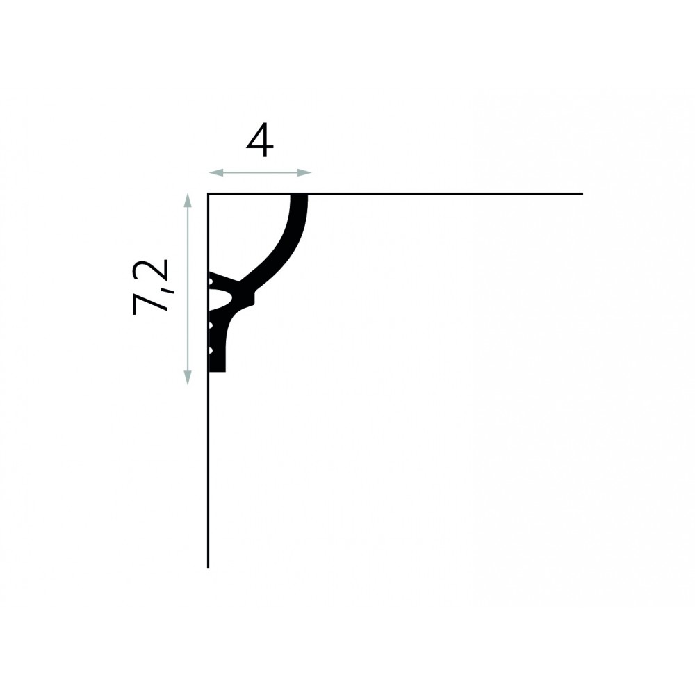 Cornișă Scafa LED MD070 7.2x4 cm Design Modern