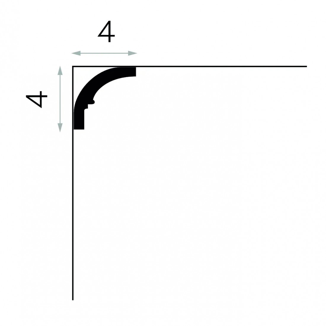 Cornisa tavan, poliuretan, alba, 4x4x200 cm, MDB136, Mardom Decor