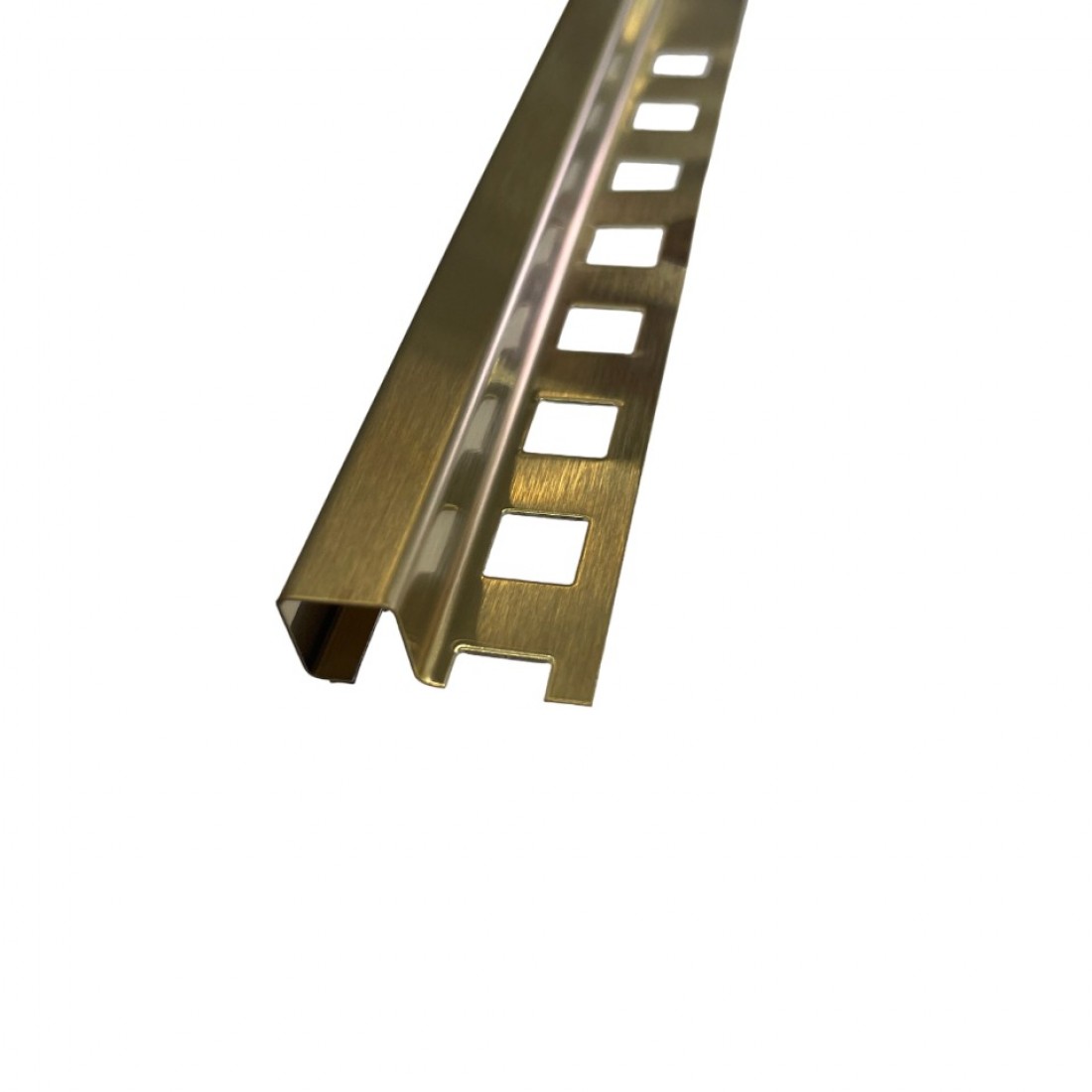 Profil de Colț Exterior Pătrat din Inox Auriu Brushed 12x0.6x2700 mm