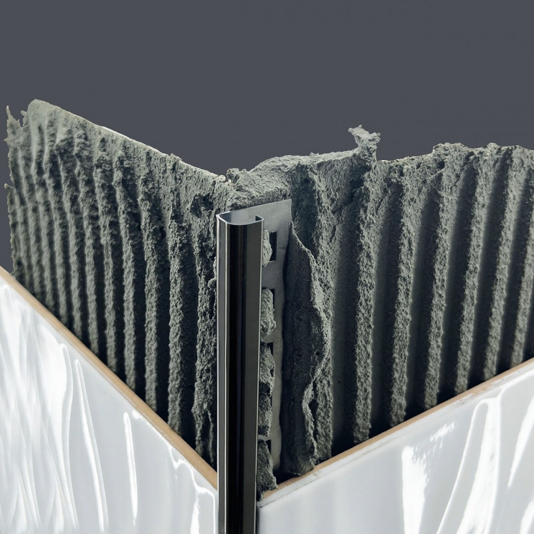 Profil inox colt exterior rotunjit 10x2700 mm gresie si faianta