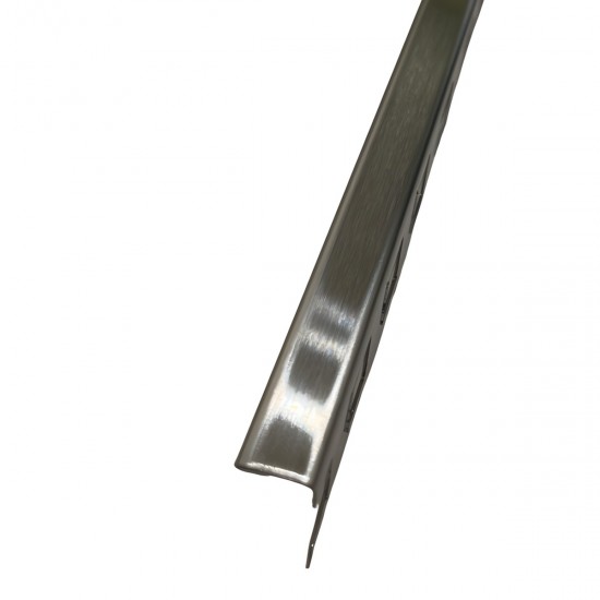 Profil inox drept, terminatie gresie faianta, 10 mm, crom brush