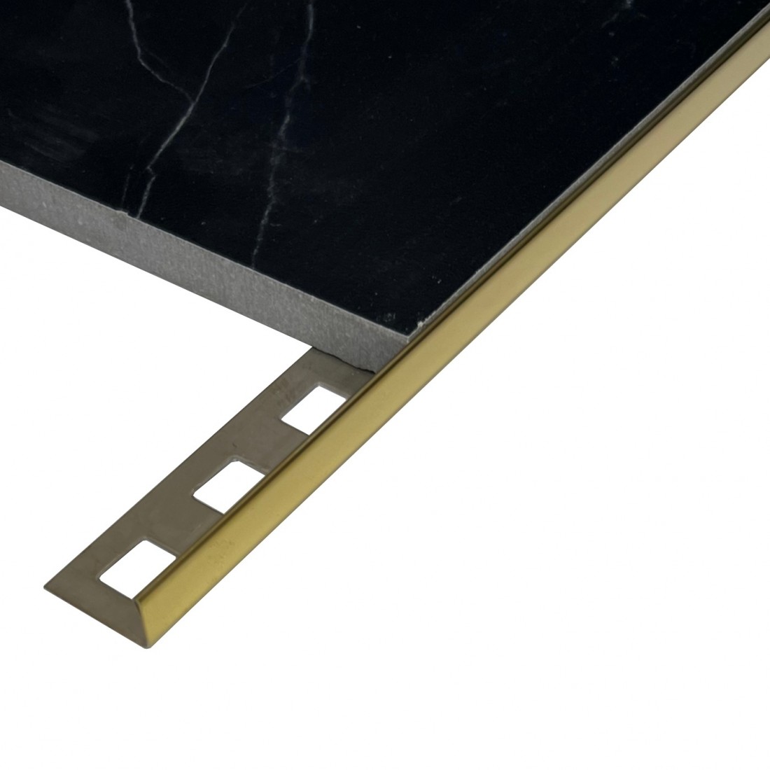 Profil terminație gresie și faianță, drept, 10 mm, inox, auriu lucios