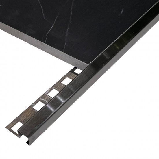 Profil colt exterior 12 x 12 mm gresie faianta negru periat