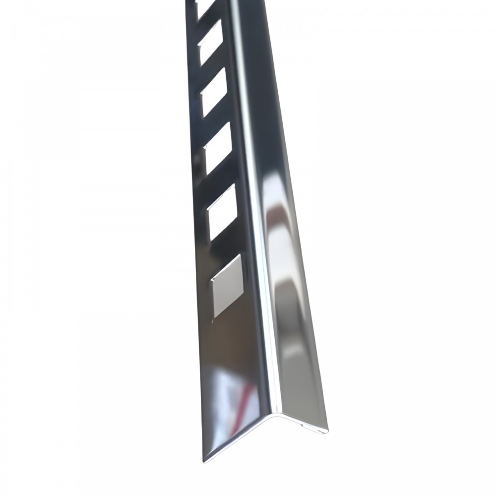 Profil terminatie gresie și faianta, drept, 10 mm, inox, crom oglindă