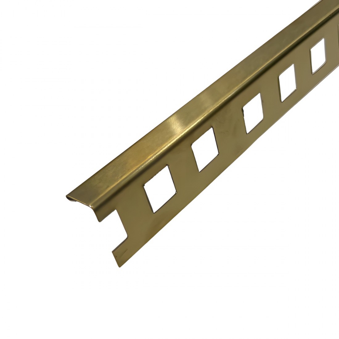 Profil terminatie gresie faianta, drept, 10 mm, inox, auriu brush