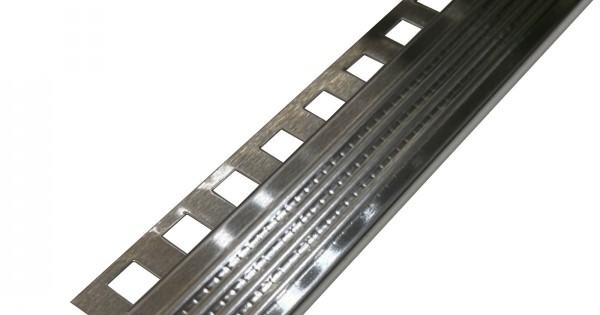 Profil inox, terminatie treapta gresie 10x30 mm, crom brush