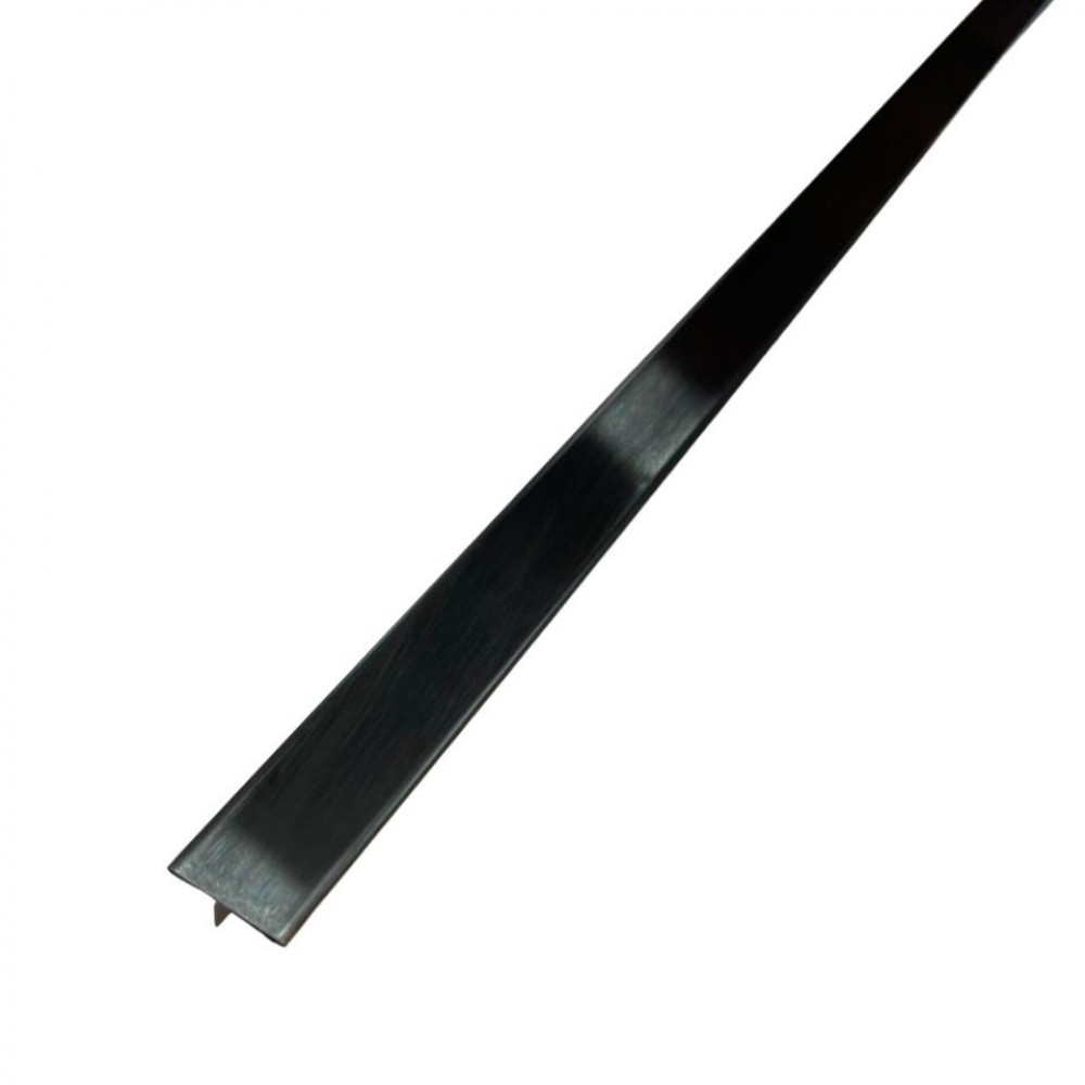 Profil trecere T inox 15x9x2700 mm negru periat pardoseli gresie ...