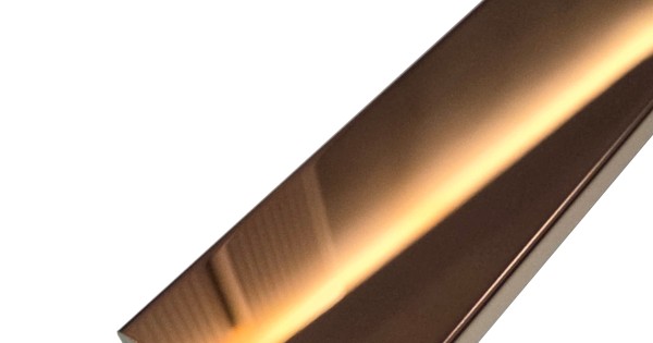 Profil U inox 50 x 9 x 2700 mm cupru lucios - brau lat - PU50CUO