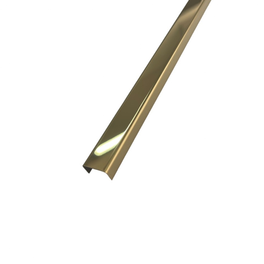 Profil Decorativ U Inox Auriu Oglindă - 2,7m Lungime, 15mm Lățime, 9mm ...