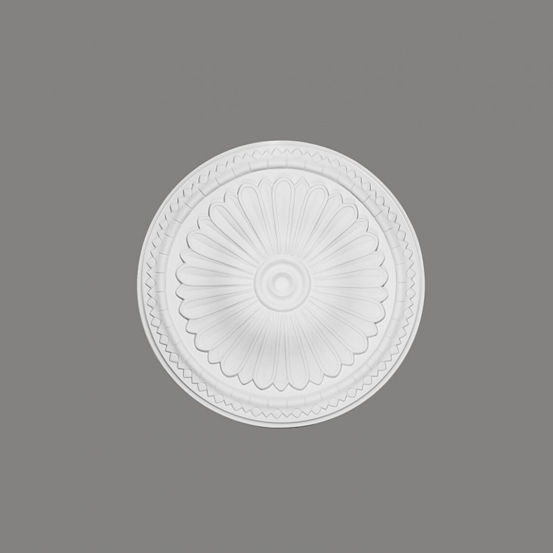 Rozeta clasica, medie, poliuretan alba, 38 cm, 4,5 cm, B3020