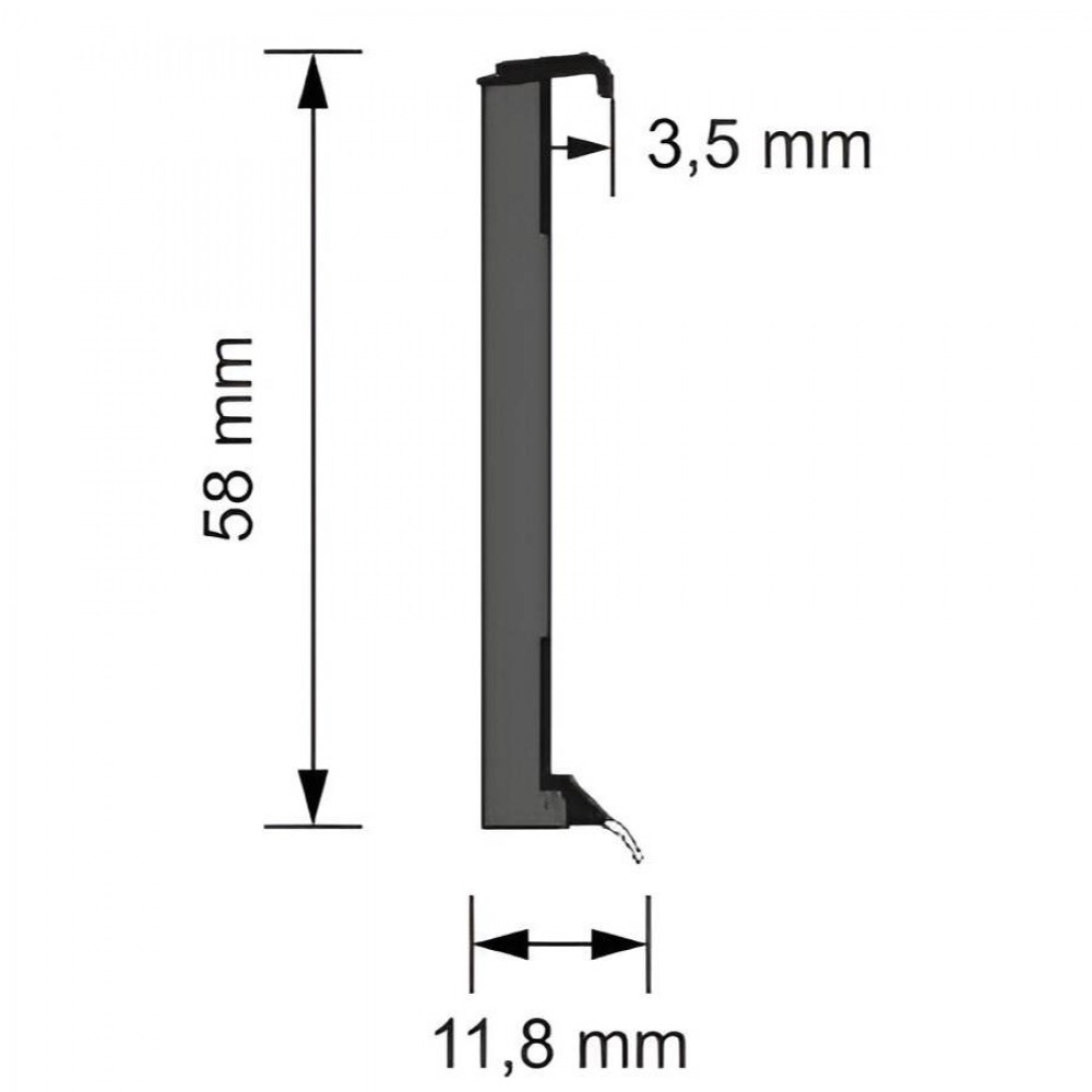 Plinta terminatie parchet din PVC 2,5 m
